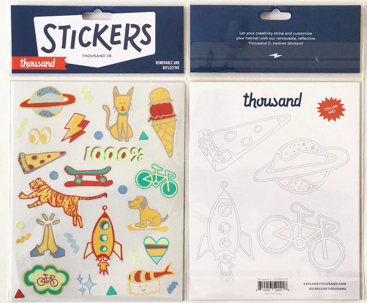 Thousand Helmets Jr Sticker Sheet – Clever Cycles | Bikes & Ebikes